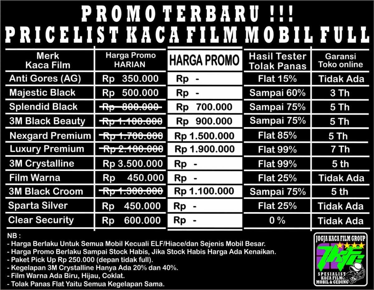 Promo Terbaru | Kaca Film Jogja | 3M Kaca Film Murah | Tempat Pasang ...